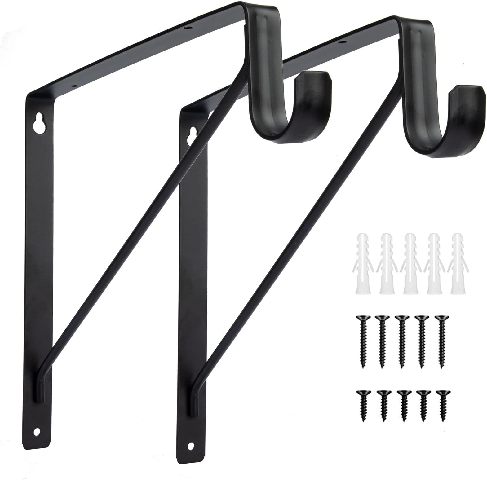 Amazon.com: 2 Pack Heavy Duty Closet Rod Bracket, Closet Shelf & Rod ...