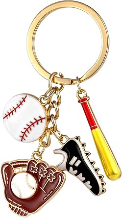 Baseball Keychain, Multi-Sport KeyChain Baseball Glove & Bat Keychains ...
