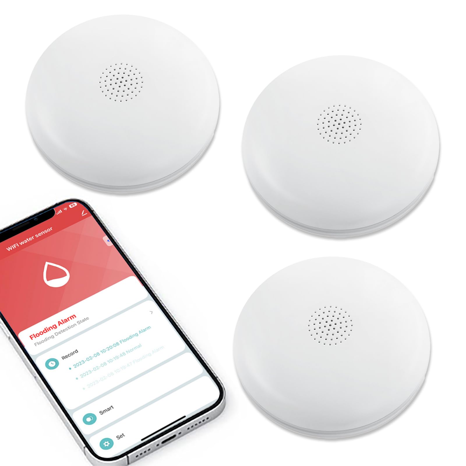 HEIMAN Water Leak Detectors for Home, Wi-Fi Smart Water Sensor Alarm ...