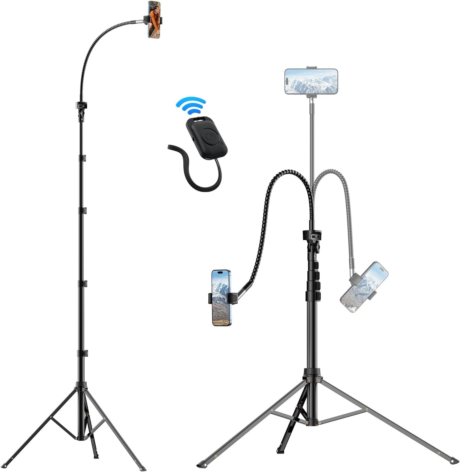 Amazon.com: Tall Phone Tripod, 86" Flexible Phone Tripod with 15 ...
