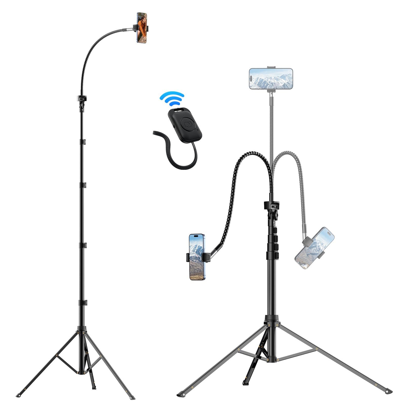 Amazon.com: Tall Phone Tripod, 86" Flexible Phone Tripod with 15 ...