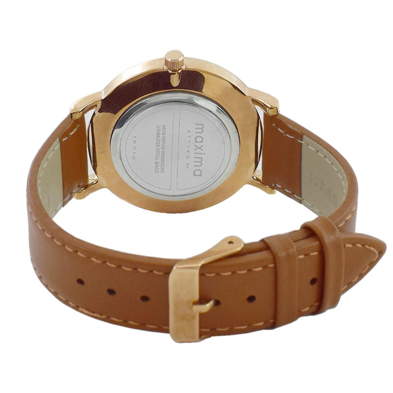 Buy Maxima Attivo Collection Analog Blue Dial with Rose Gold case and ...