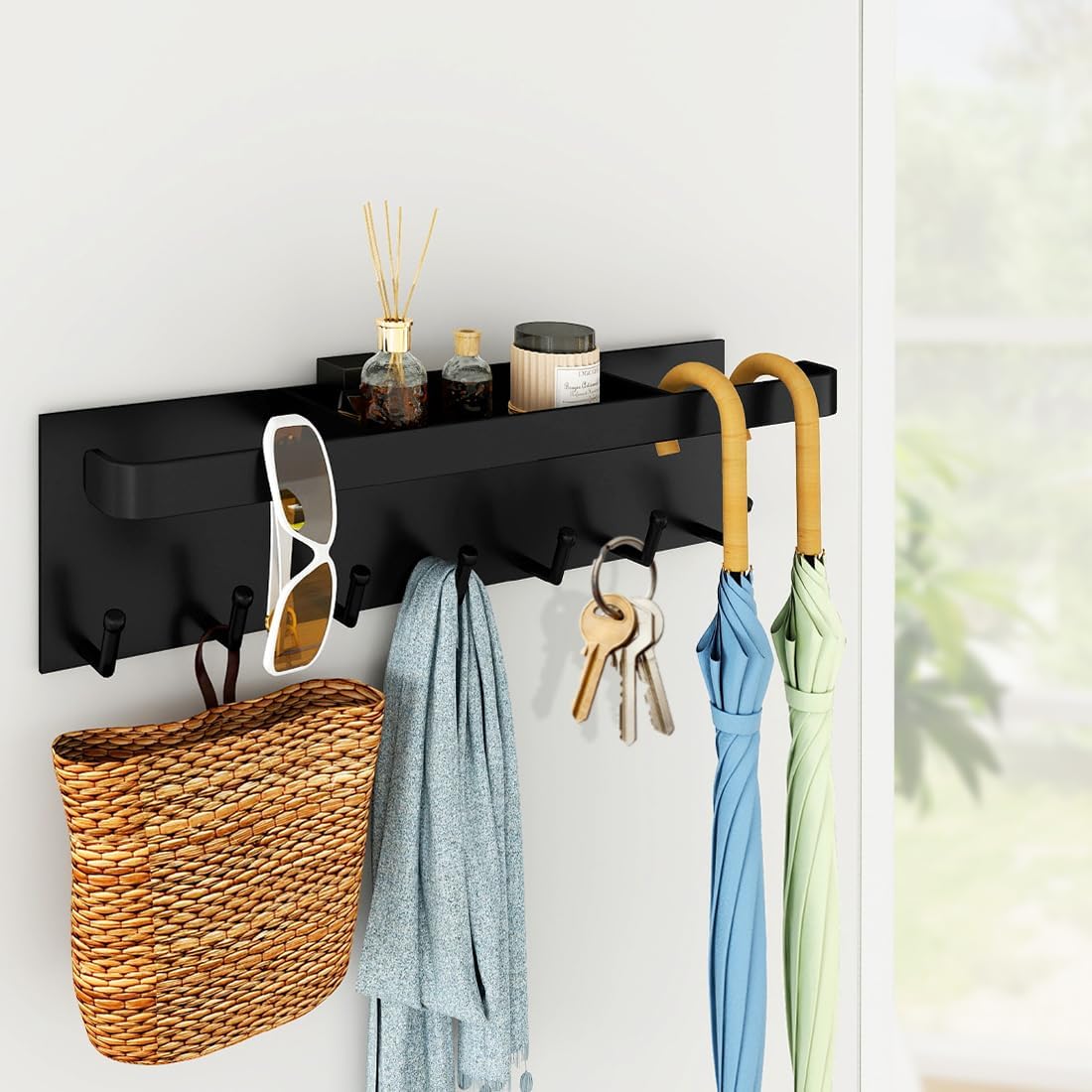 Amazon.co.jp: C-J-W アンブレラホルダー マグネット フック付き アンブレラスタンド トレー付き マグネット 傘立て 玄関ドア用 ブラック 玄関 小物収納 ブラック: ホーム ...