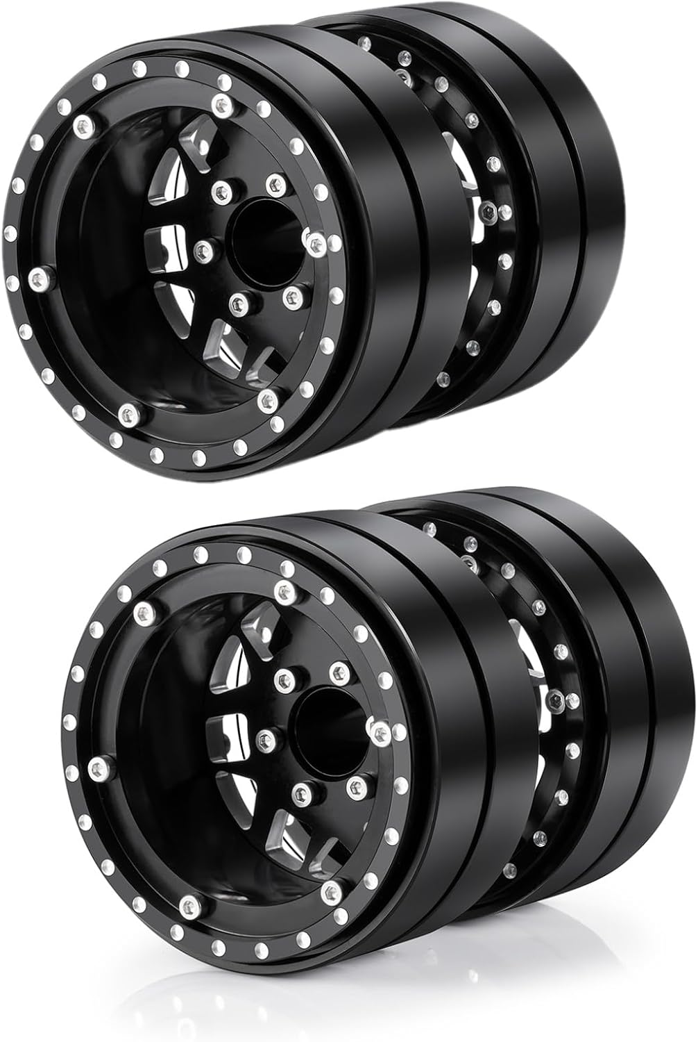 Amazon.com: RCLIONS 1.9" Dually Beadlock Wheels 2PCS RC Aluminum Rims ...