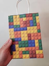 Amazon.com: 24 Pieces Building Blocks Favor Bags Blocks Theme Party ...