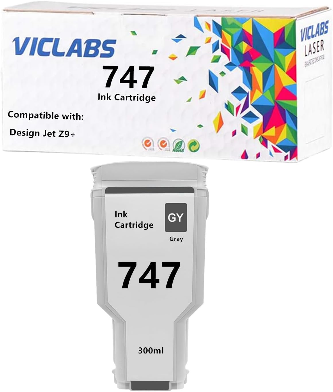 Amazon.com: VicLabs 747 P2V86A Ink Cartridges Replacement for HP 747 ...