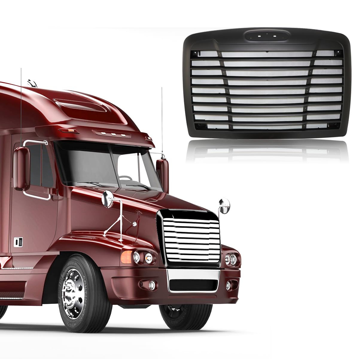 Amazon.com: Black Front Hood Radiator Grille With Bug Screen Compatible ...