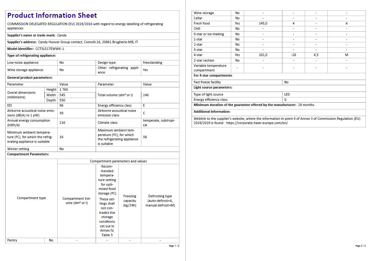 Hisense RB327N4WWE 55cm Freestanding 50/50 Fridge Freezer - 251 litre ...