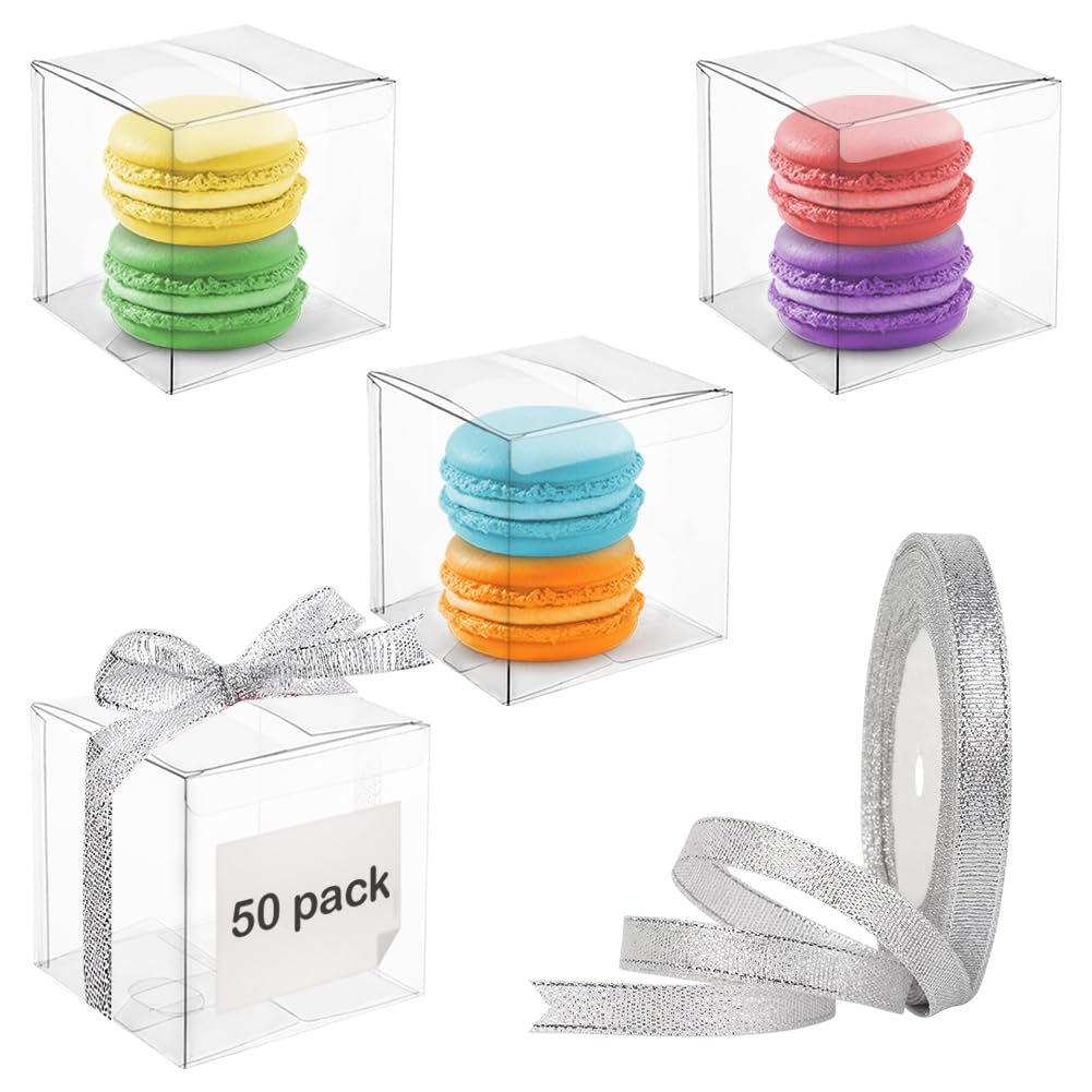 Amazon.com: COMFECTO Clear Plastic Boxes 50 Pcs 2 x 2 x 2 Inch for ...