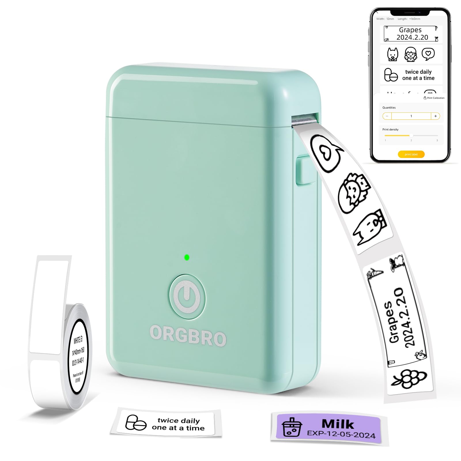 Amazon.com : ORGBRO X1 Label Maker Machine with Tape, Portable ...