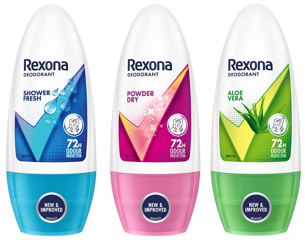 Rexona Shower Fresh Underarm Roll On Deodorant, 50ml & Deodorant Roll ...