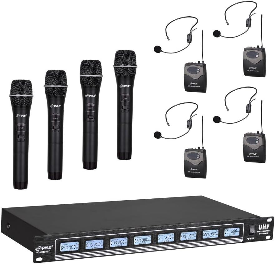 Amazon.com: Pyle 8 Channel Conference Microphone System - UHF Desktop ...