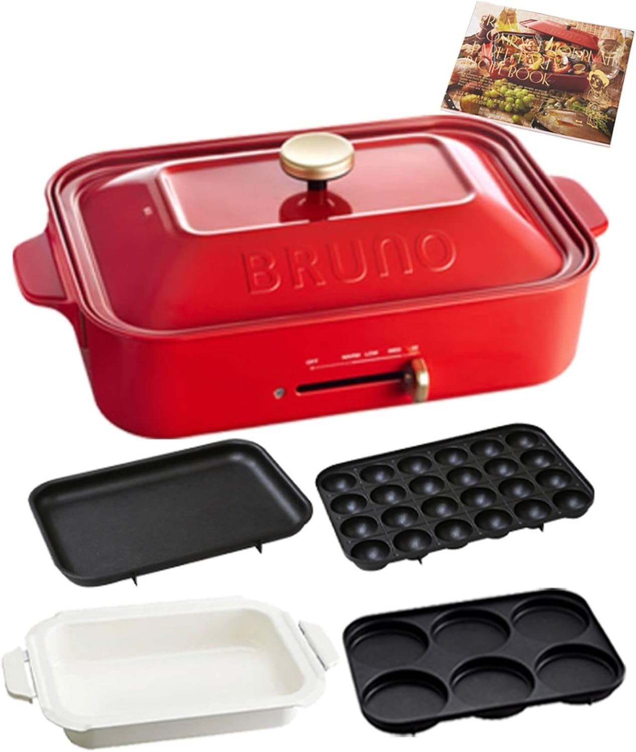 [Recipe Book with] bruno konpakutohottopure-to + Ceramic Coated Pot ...