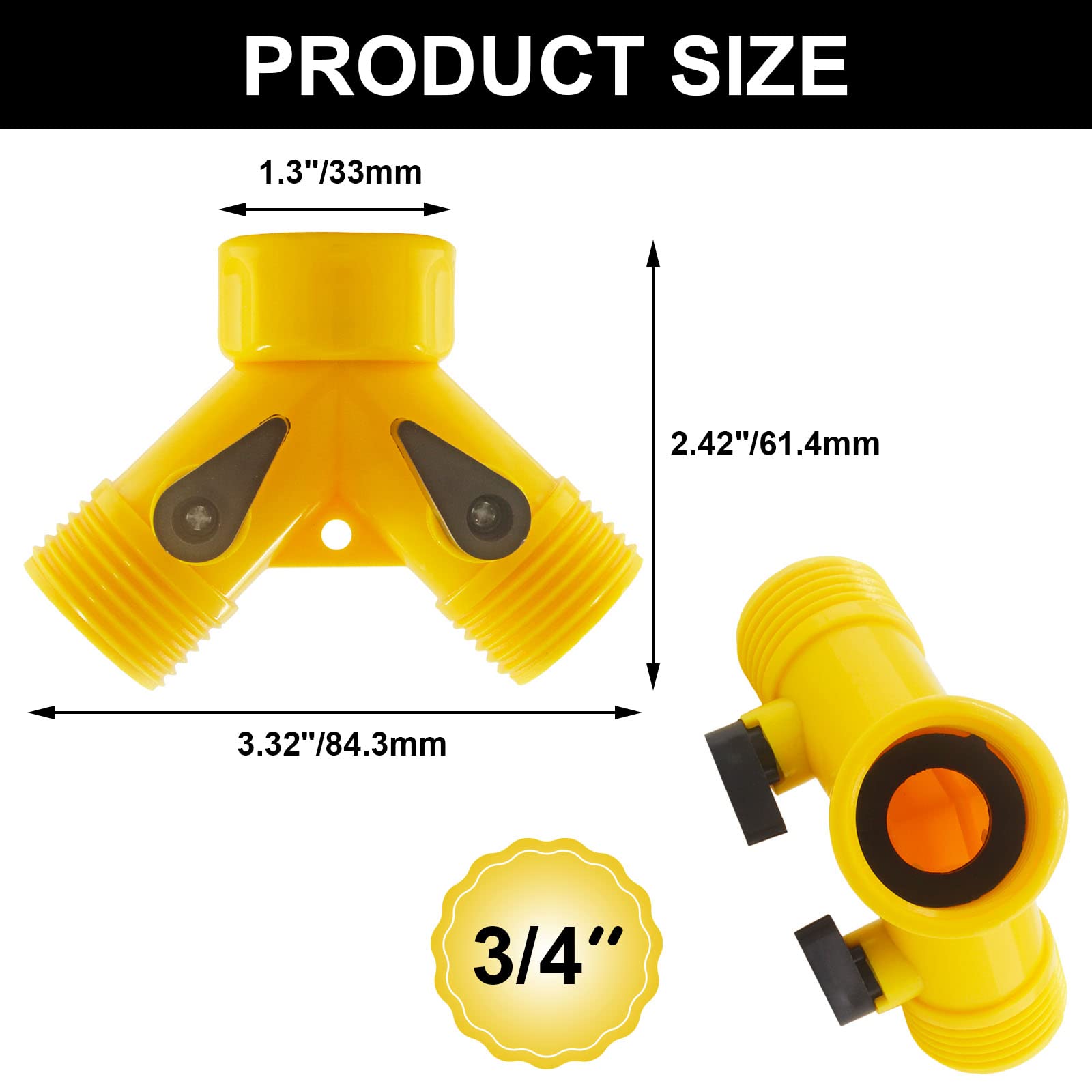 Snapklik.com : Rierdge 6 Pcs 2 Way Hose Adapter Y Valve Garden Hose ...