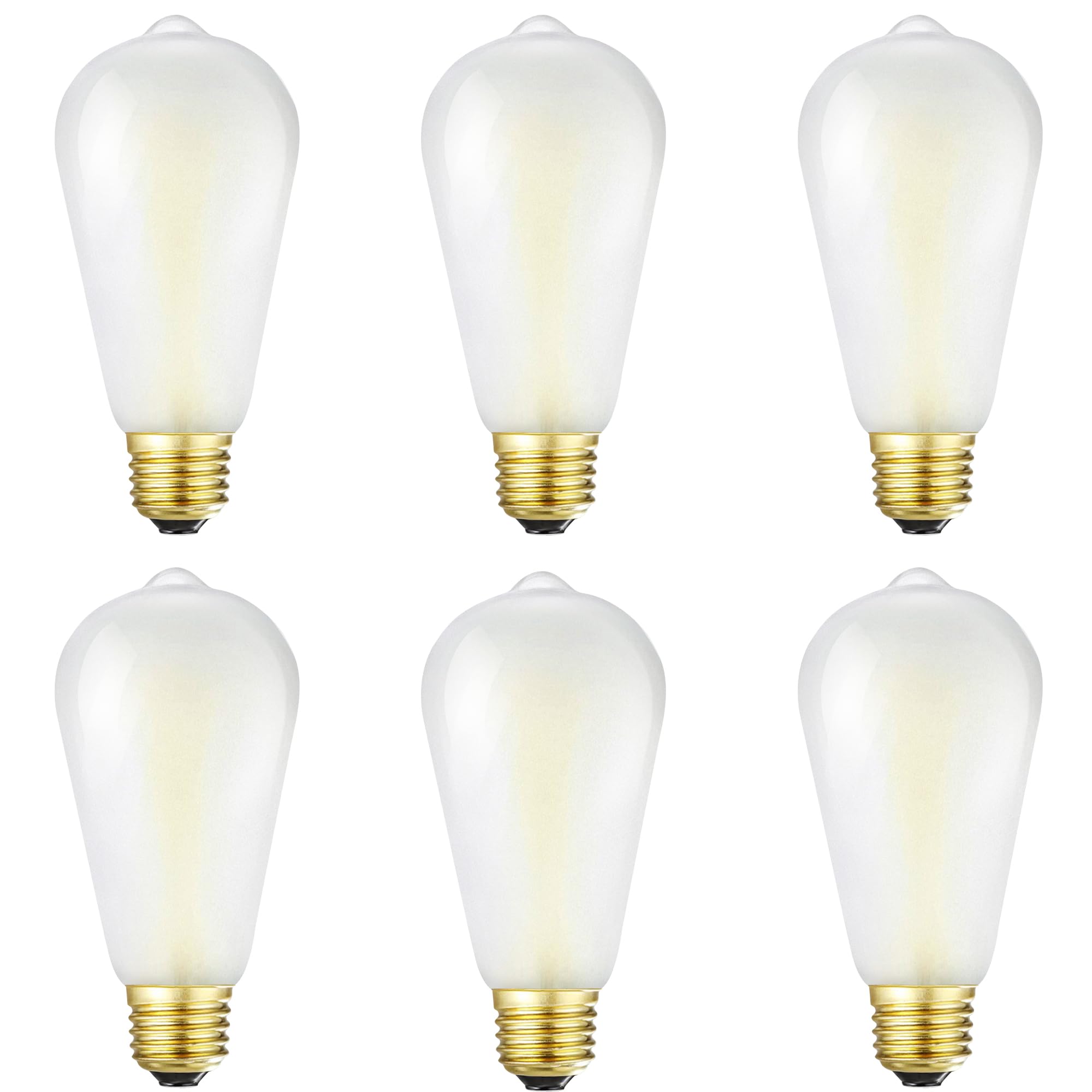 HOMOSUM E26 Frosted LED Edison Bulbs, 6W Equivalent 60W, Warm White ...