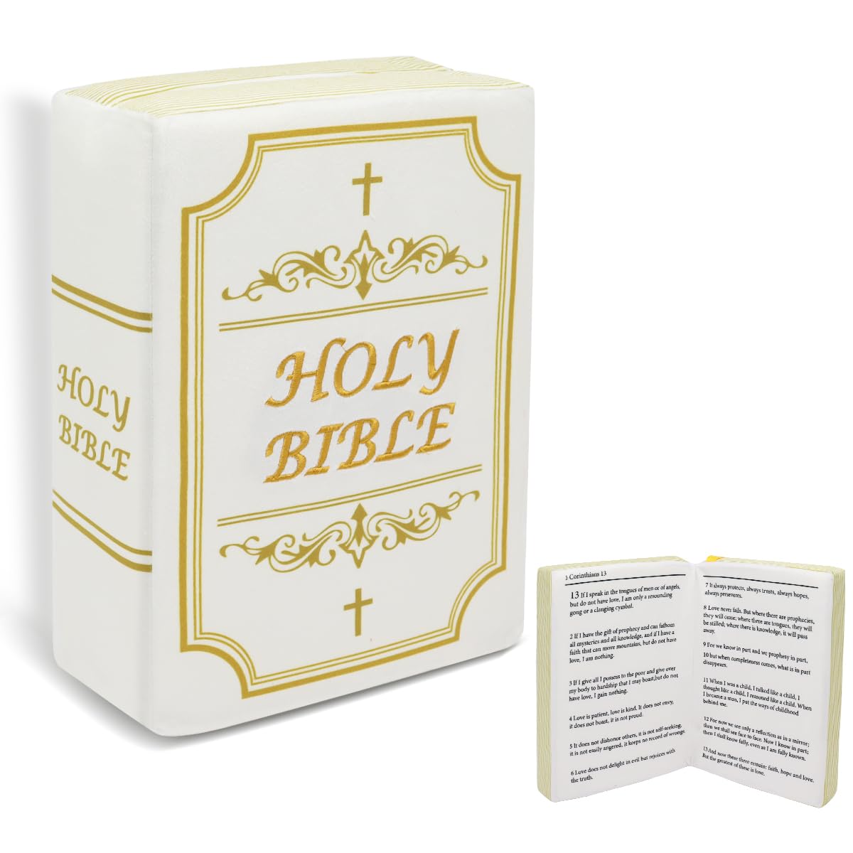 Amazon.com: Yelakey Bible Pillow Book Plush That Opens Christian Holy ...