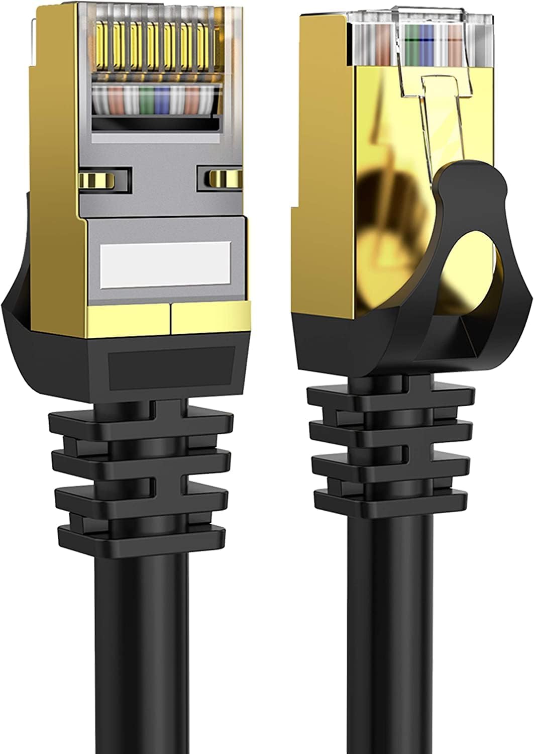 FEDUS Cat8 Ethernet Cable,3 Mtr 9.8Ft Braided Lan Cable Heavy Duty 5G ...