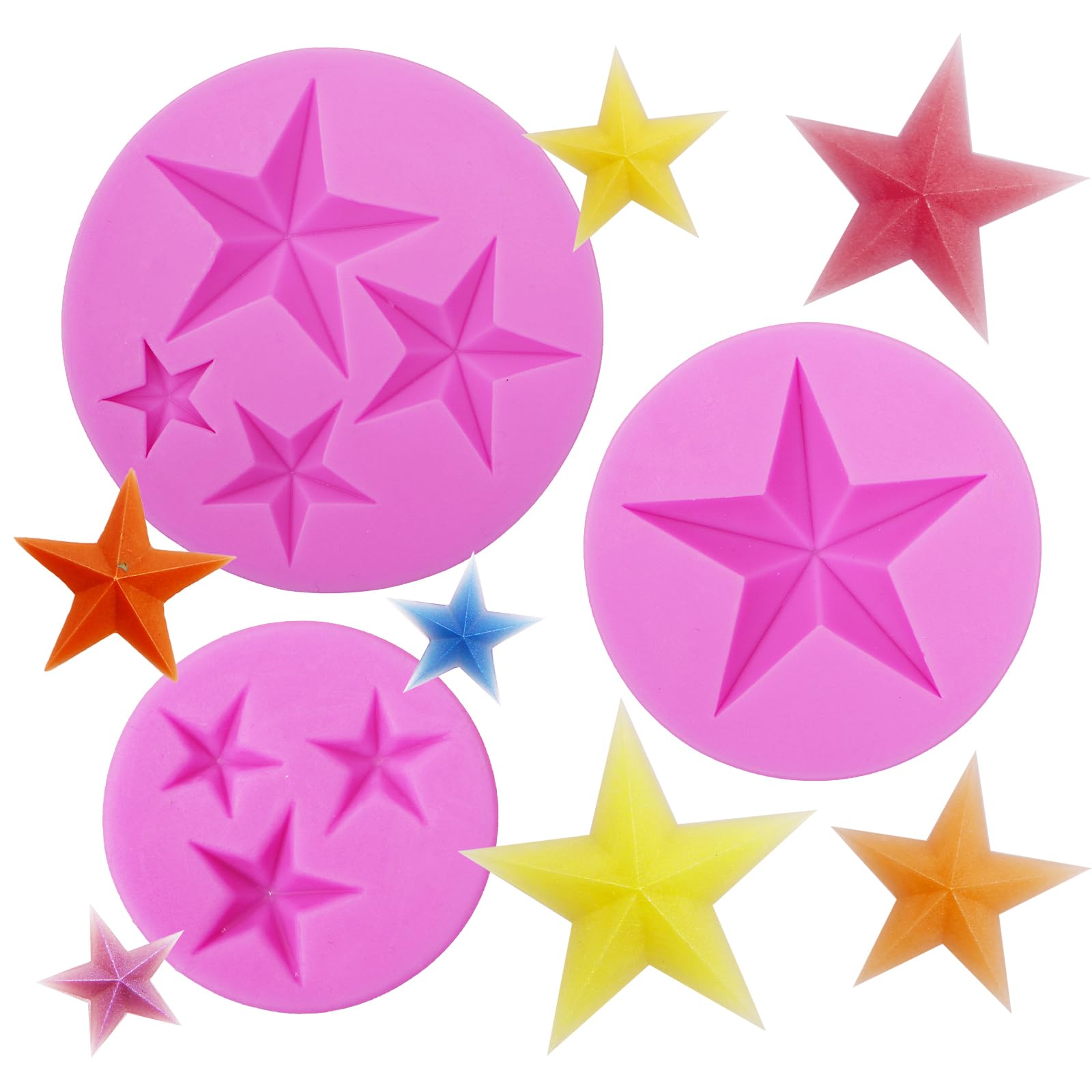 Amazon.com: Star Fondant Silicone Molds, 3D Five-Pointed Star Shaped ...