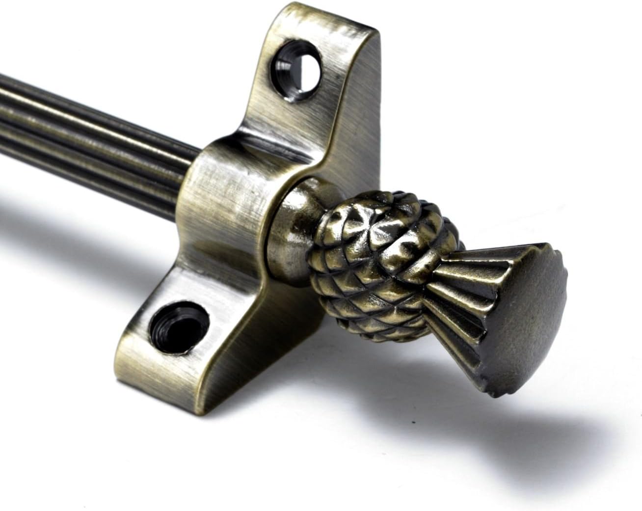 Fluted Quality Stair Rods 3/8" x 28.5" Antique Brass Reed bar Thistle ...