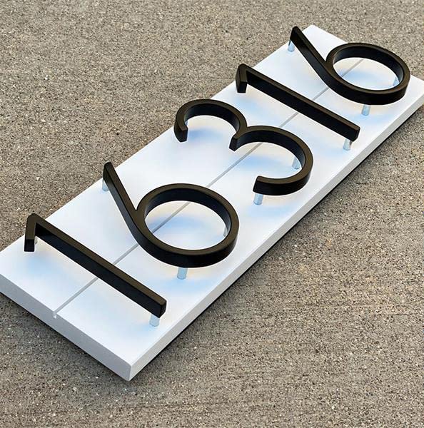 Snapklik.com : 6" Modern House Numbers Floating Stainless Steel Address ...