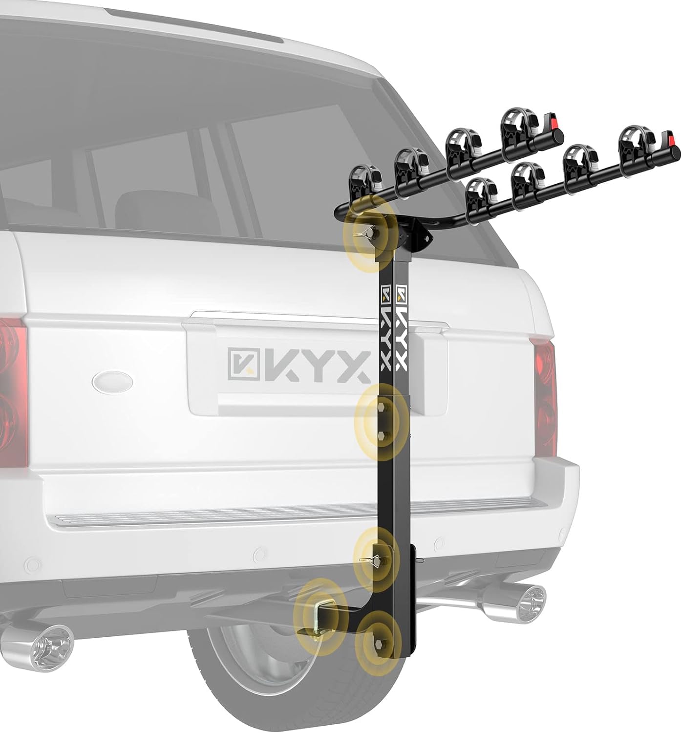 KYX Bike Rack Hitch Mount 4 Bikes, Bike Rack for Car, SUV, RV Up to 143 ...