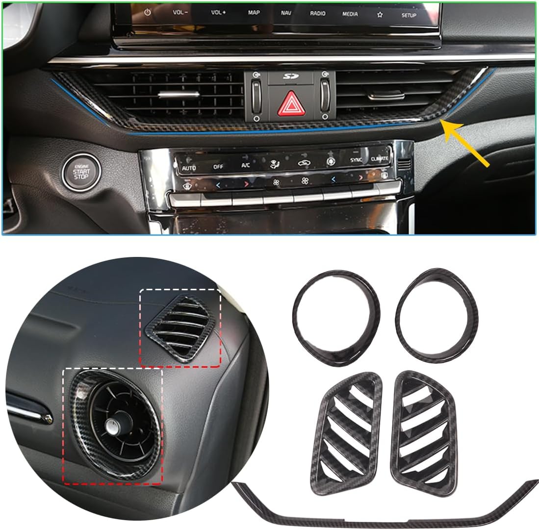 Amazon.com: MUXEE for Kia Forte 2019-2024 5PCS ABS Carbon Fiber Center ...