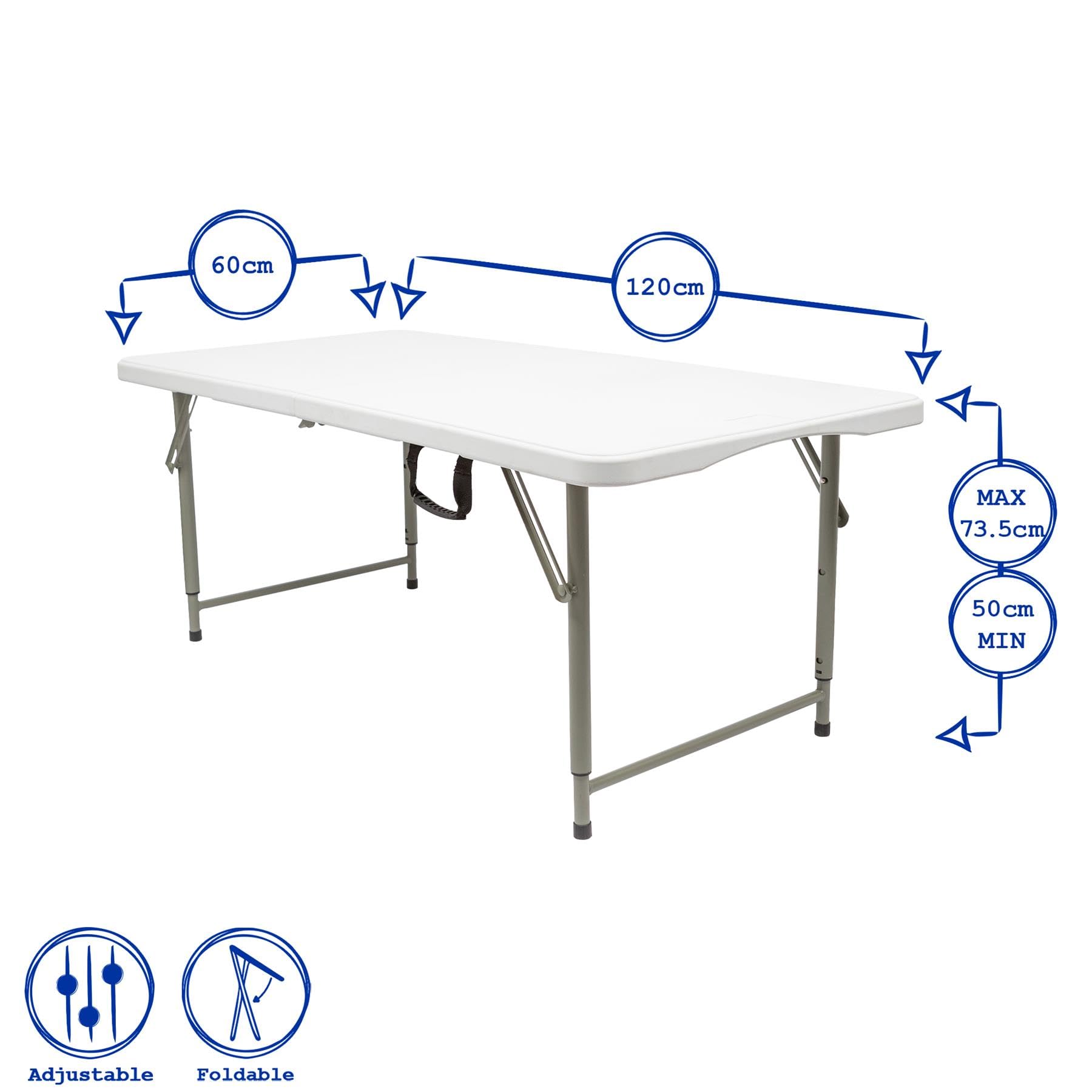 Rectangular Folding Table Dimensions 4Ft & 6Ft White Heavy Duty