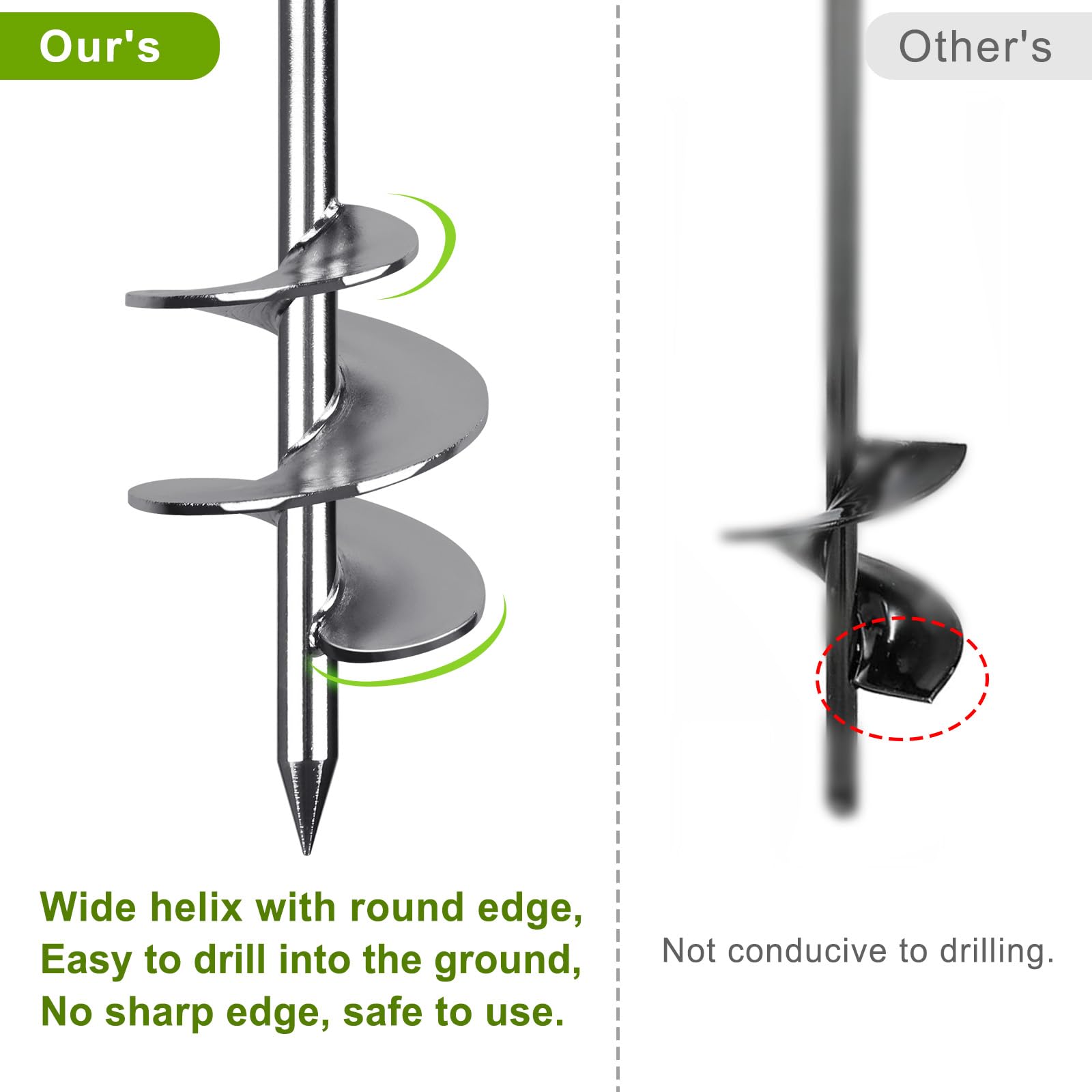 Snapklik.com : 24 Fully Welded Ground Anchors Screw In, 3 Wider Spiral ...