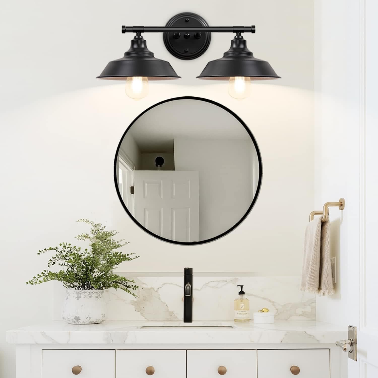 DIRYZON EUL Farmhouse Bath Vanity Wall Light 3-Light Barn Sconces ...