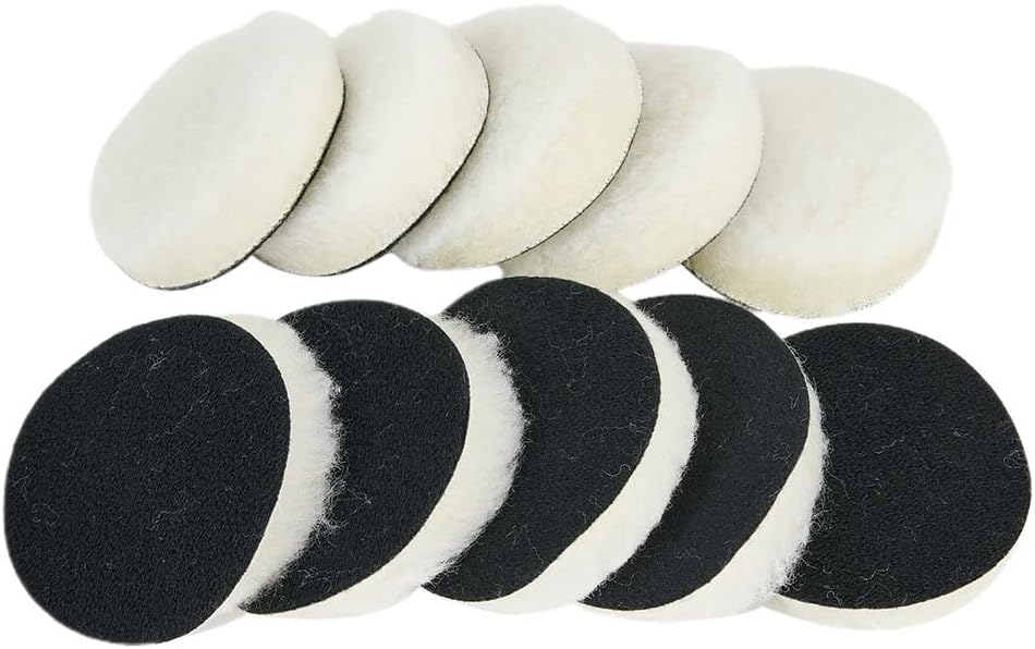 ARMYJY 10Pcs Polishing Pad 75mm Hook Loop Buffing Wheel Wool Polishing ...