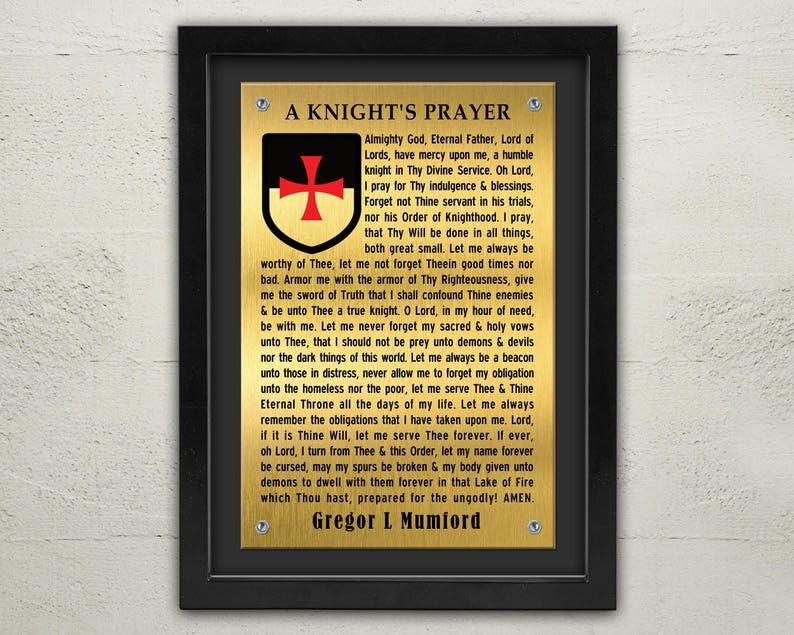 Amazon.com: Personalized A Knights Templar Oath Framed Plaque-Armor Of ...