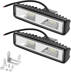 2 Pezzi Faro da Lavoro LED 48W 6'' Fari di Profondità Spot Luci di Lavoro IP67 Impermeabile ...