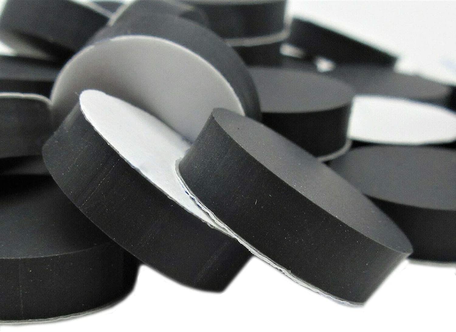3/4" D Round Rubber Feet Self Adhesive - Black Rubber Feet Self Stick ...