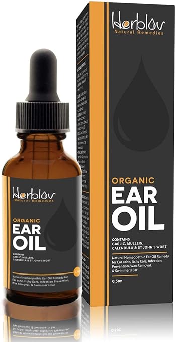 Amazon.com: Organic Ear Oil for Ear Infections - Natural Eardrops for ...