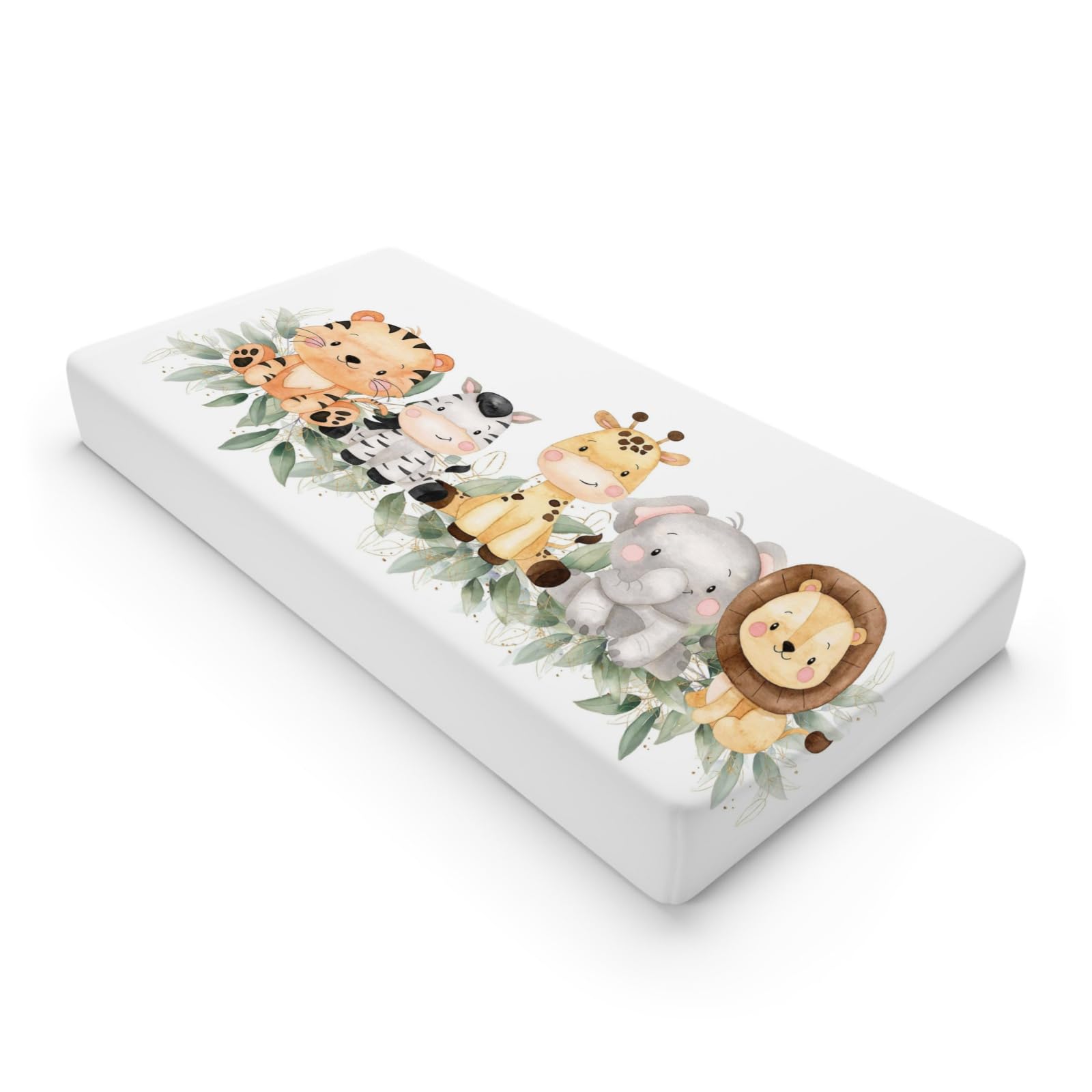 Amazon.com: HawSkgFub Safari Jungle baby Animal Leaf Changing Pad Cover ...