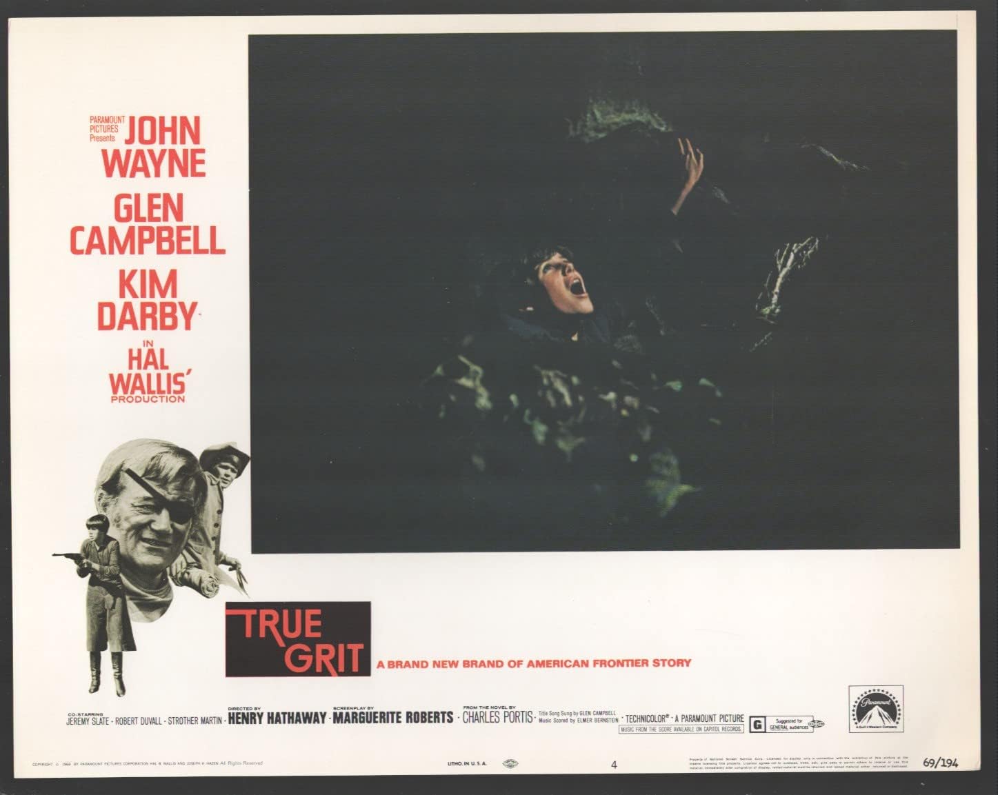Amazon.com: MOVIE POSTER: true Grit #4 1969-original 11"x14" color ...