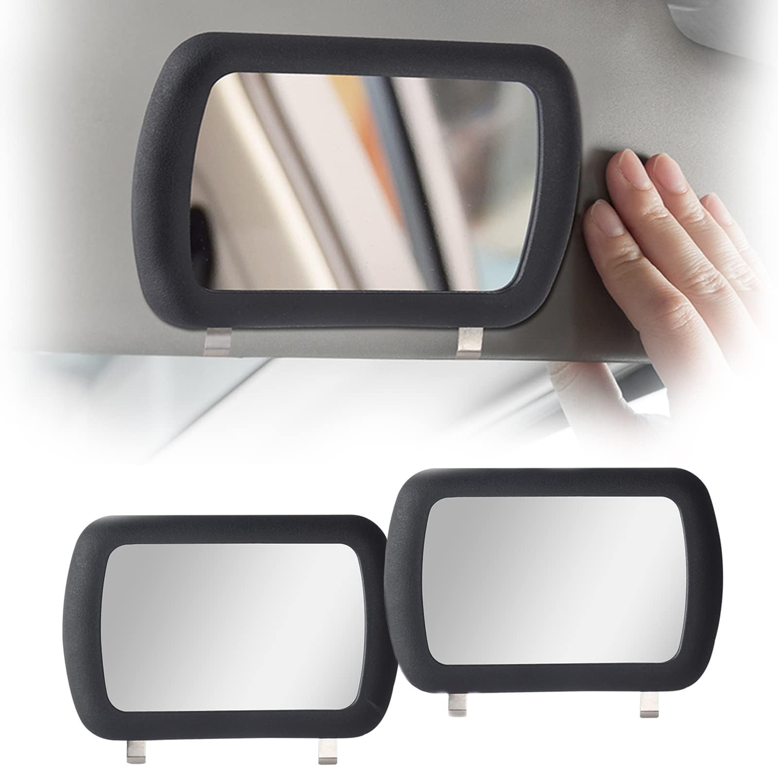 Amazon.com: 2 PCS Sun Visor Mirror Clip Car Makeup Vanity Mirror ...