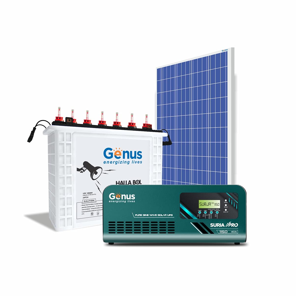 Buy Genus Solar Solution with Surja Pro 1150 Solar UPS + Tall Tubular ...