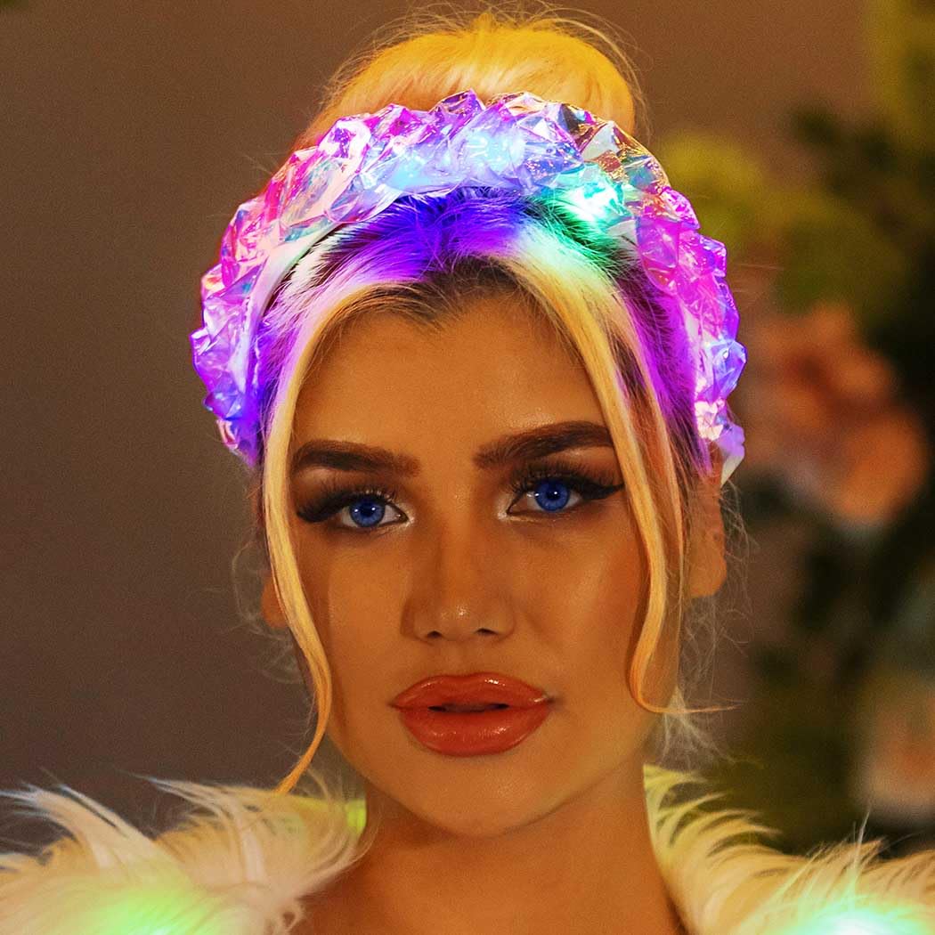 Amazon.com: BARTOSI Light Up Headbands LED Glowing Headband Flash Hair ...