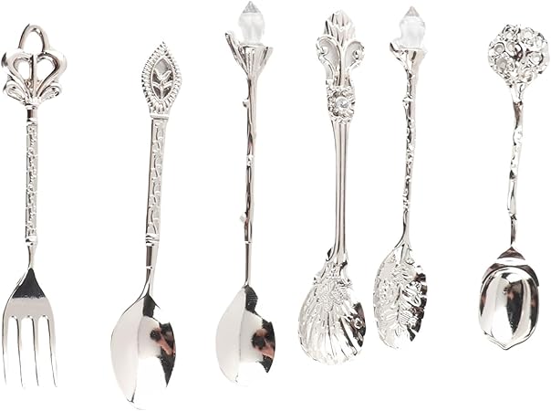 Amazon.com: Fdit 6Pcs/Set Vintage Carved Coffee Spoon Teaspoon Retro ...