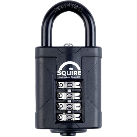 Squire Heavy Duty Padlock (CP40BLACK) - Toughest Steel Shackle - 4 ...