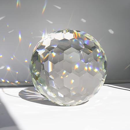 Amazon.com: Clear Glass Crystal Ball Prisms with Stand, Window Rainbow ...