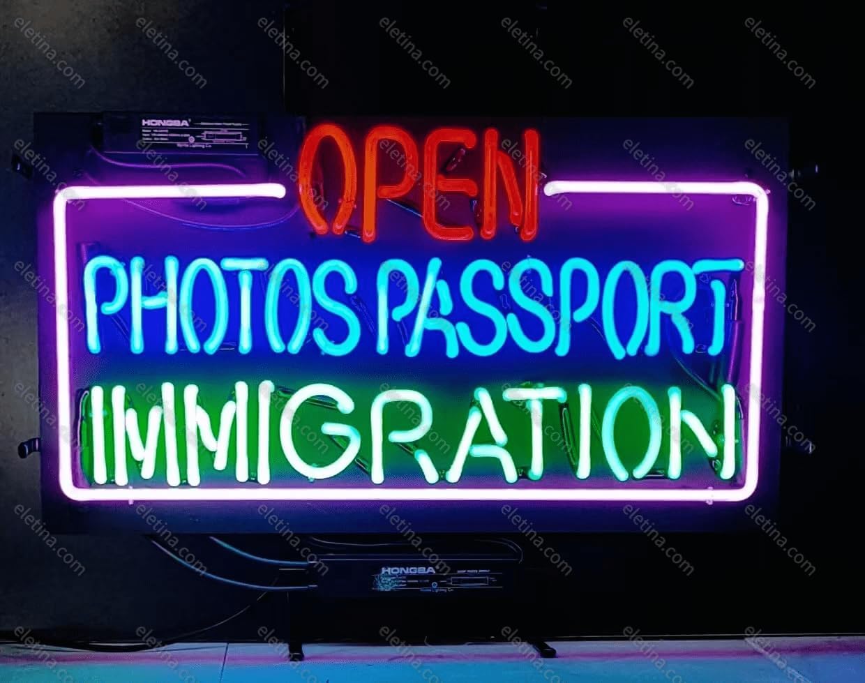 Amazon.com : Neon Signs Beer Open Photos Passport Immigration With Pink ...