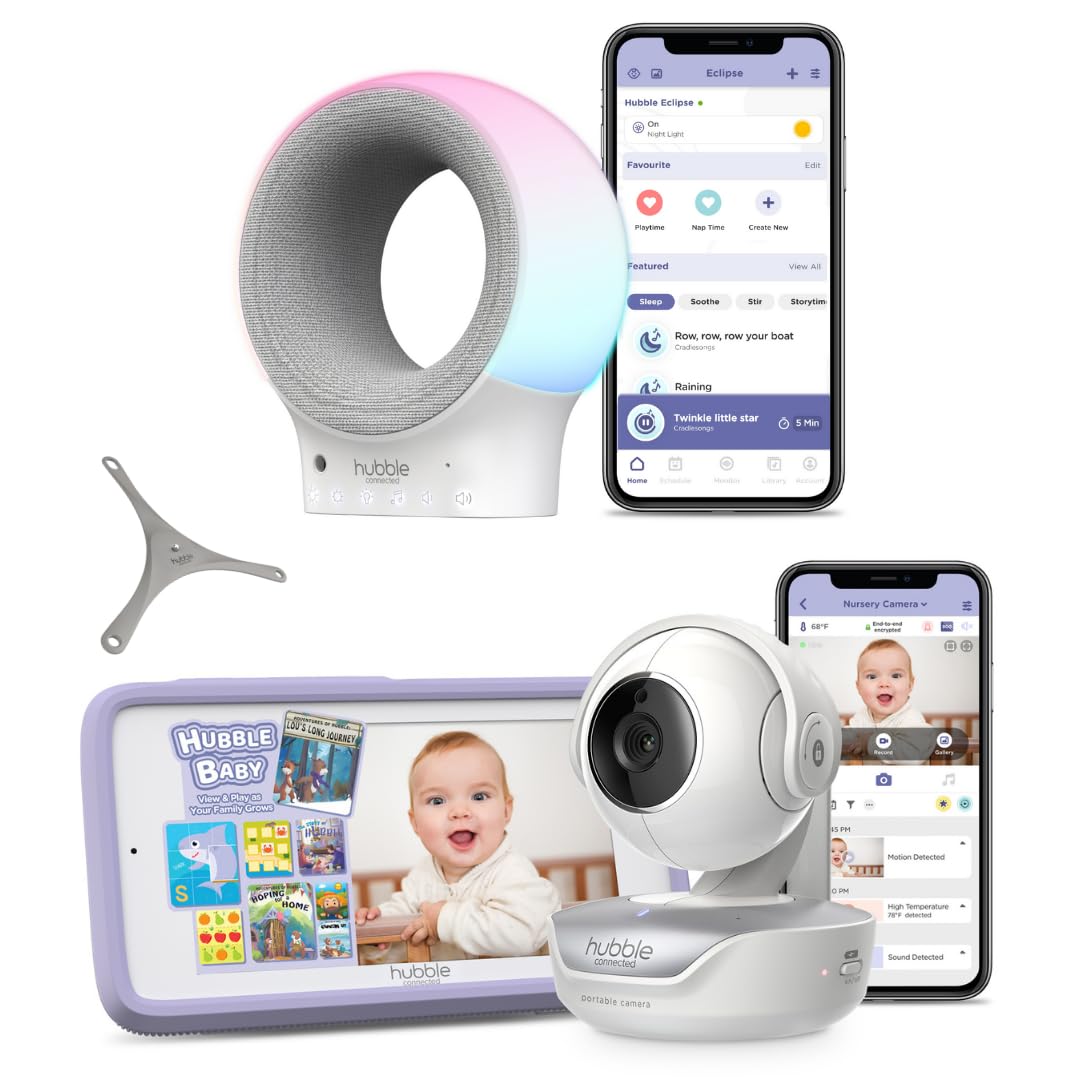 HUBBLE CONNECTED Eclipse Sound Machine and Nursery Pal Touch Bundle; 5 ...