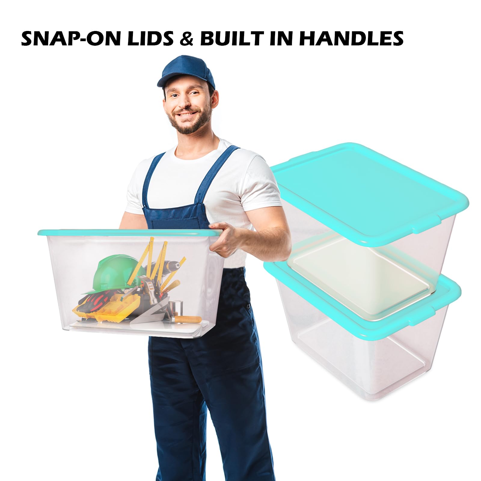 Snapklik.com : SIMPLYKLEEN 14.5-gal. Reusable Stacking Plastic Storage ...