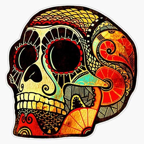 Amazon.com: Grunge Skull (Sticker-Mirrored) Vinyl Waterproof Sticker ...