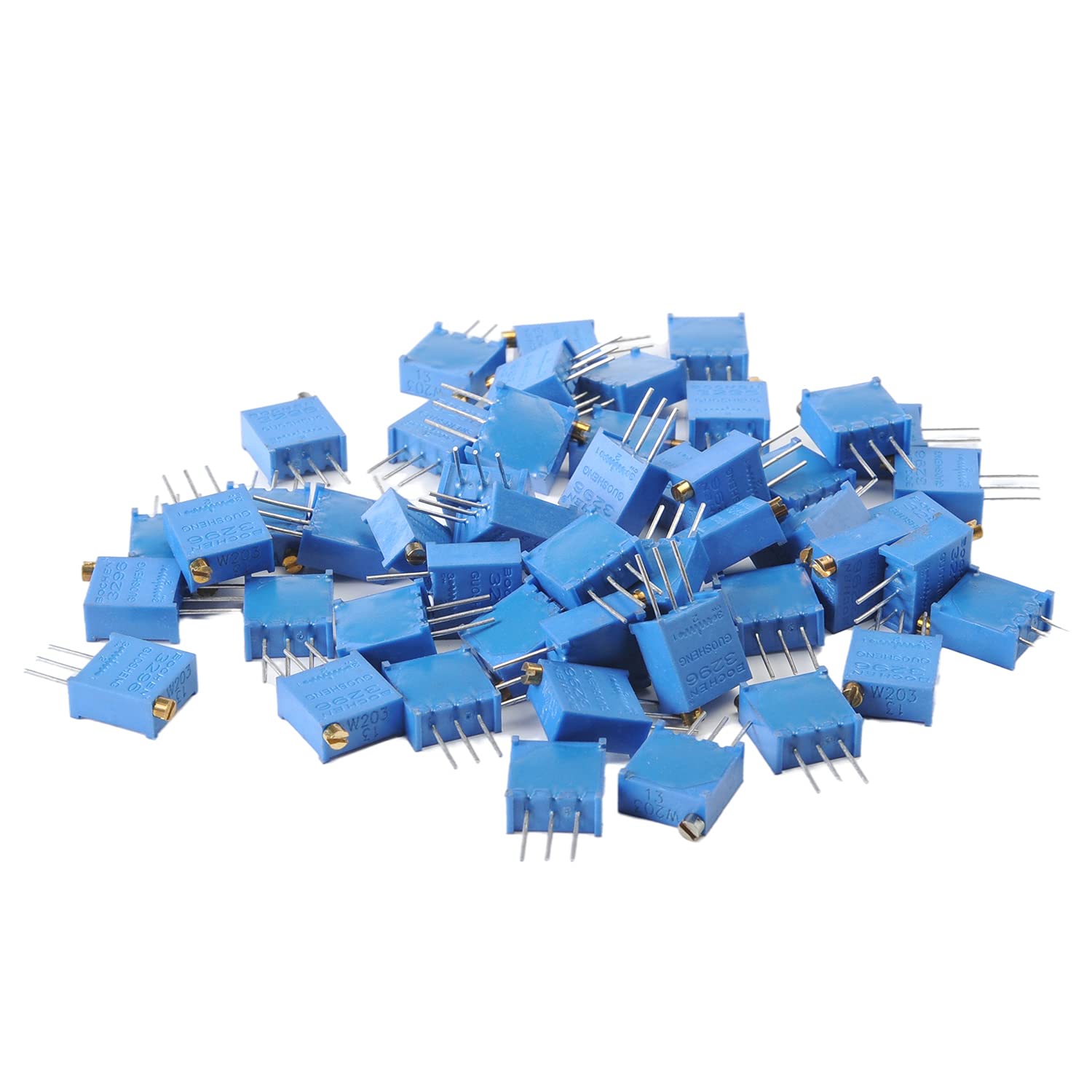 Snapklik.com : Fielect 50Pcs 20K Ohm Multiturn Trimmer Potentiometer ...
