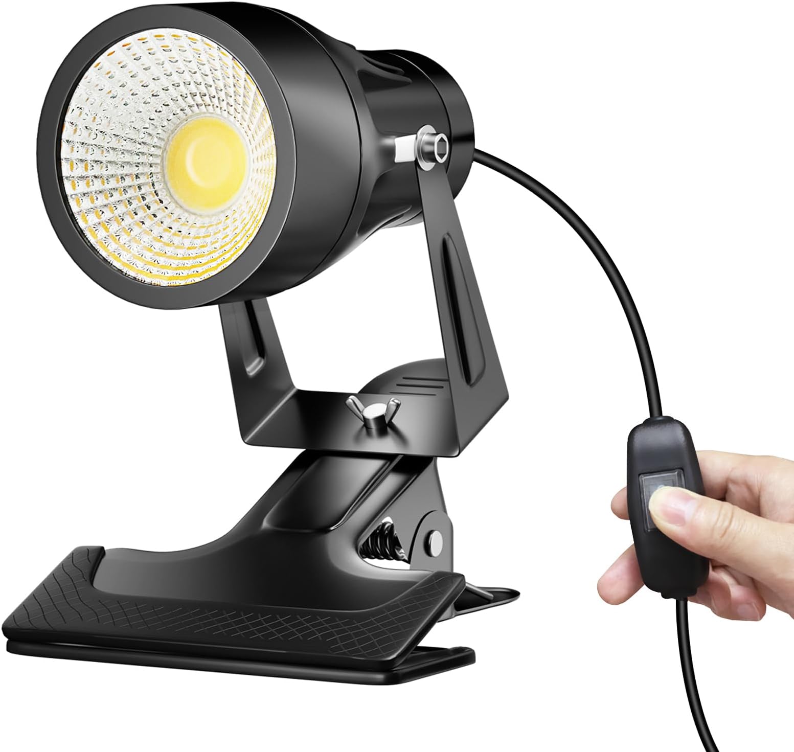 Amazon.co.jp : Dotoy クリップライト led E26 led 電球付き 60w形相当 800lm 9W 昼光色 広配光 中間スイッチ付き 350°回転 読書 仕事 屋内用 ...