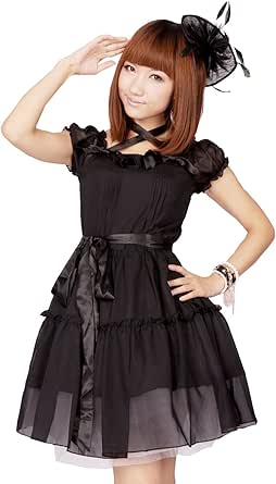 Antaina Black Cotton Ruffle Puff Translucent Gothic Punk Lolita Cosplay ...