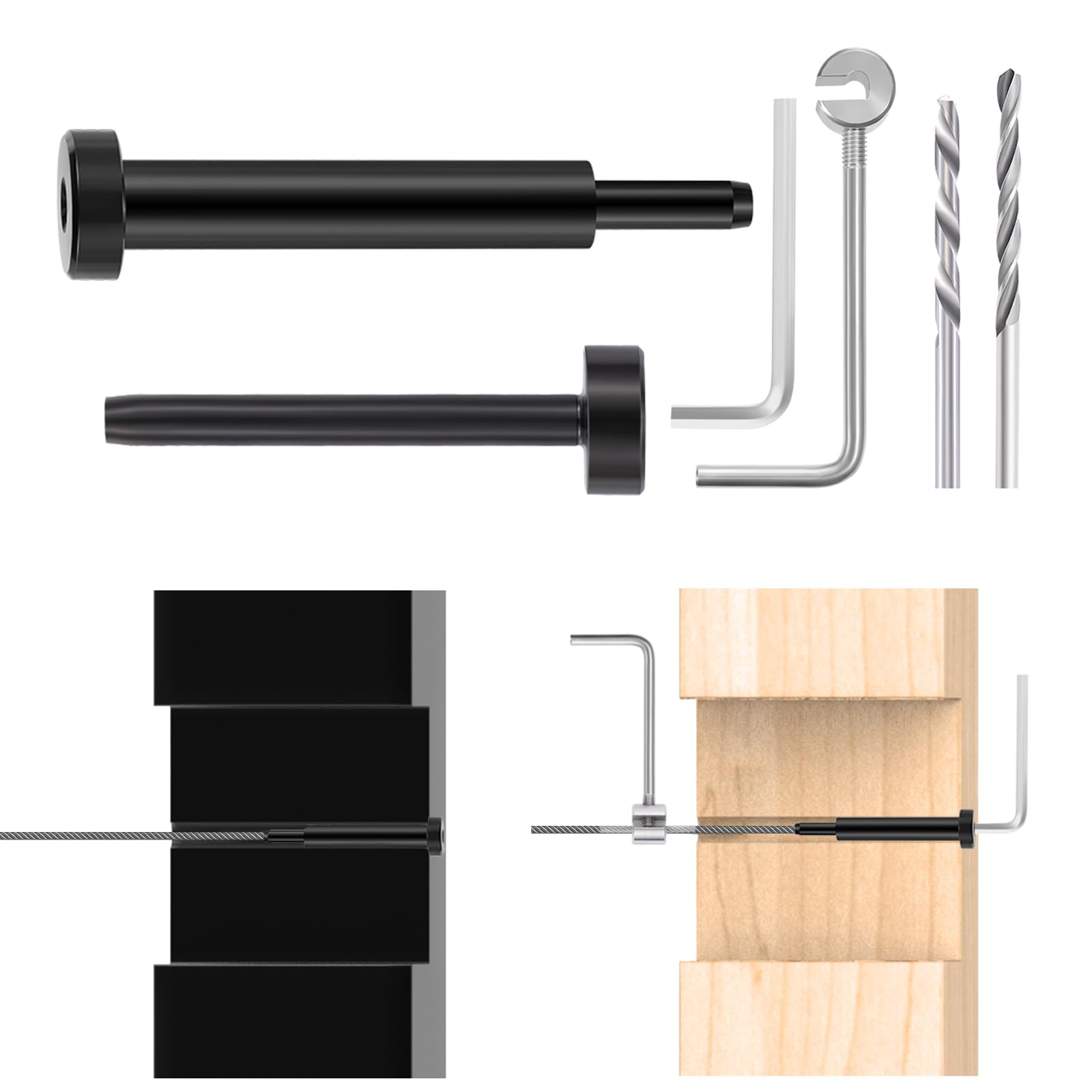 Snapklik.com : 30Pair Black Invisible Cable Railing Kit, Invisible ...